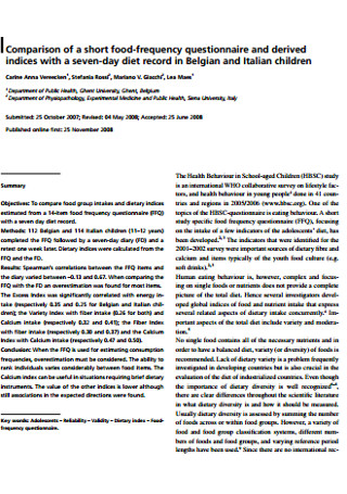 46+ SAMPLE Food Questionnaires in PDF | MS Word