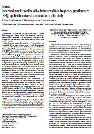 46+ SAMPLE Food Questionnaires in PDF | MS Word