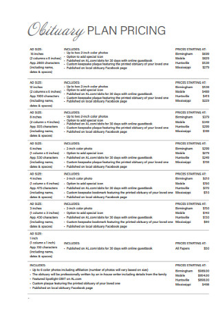 32+ SAMPLE Obituary Templates in PDF | MS Word