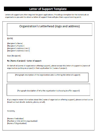 50+ SAMPLE Letter of Support Templates in PDF | MS Word