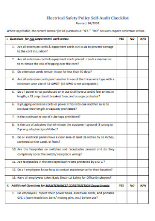 50+ SAMPLE Safety Checklists in PDF | MS Word