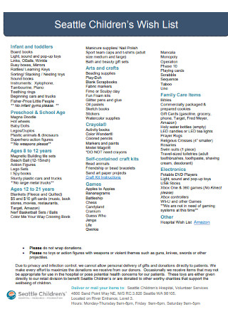 50+ SAMPLE Wish List Templates in PDF | MS Word