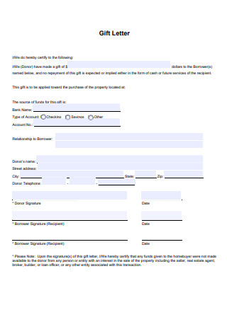 50+ SAMPLE Gift Letters in PDF
