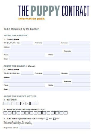 Puppy Contract Templates Ablebionics