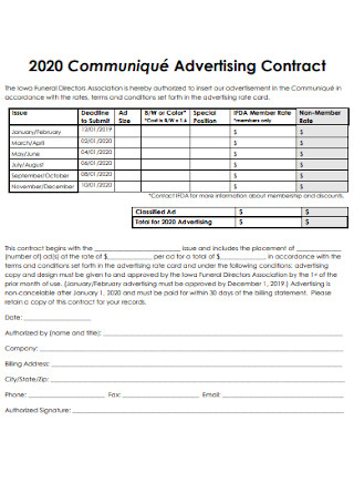 50+ SAMPLE Advertising Contracts in PDF | MS Word