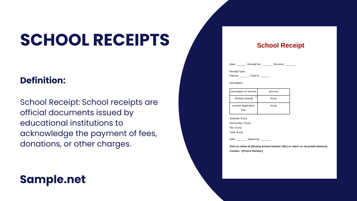 35+ SAMPLE School Receipts in PDF | Word | Docs | Sheets | Pages ...