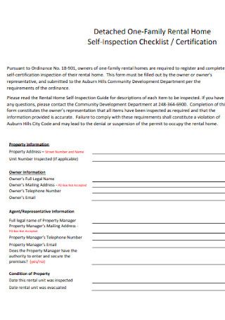 30+ SAMPLE Rental Inspection Checklists in PDF | MS Word