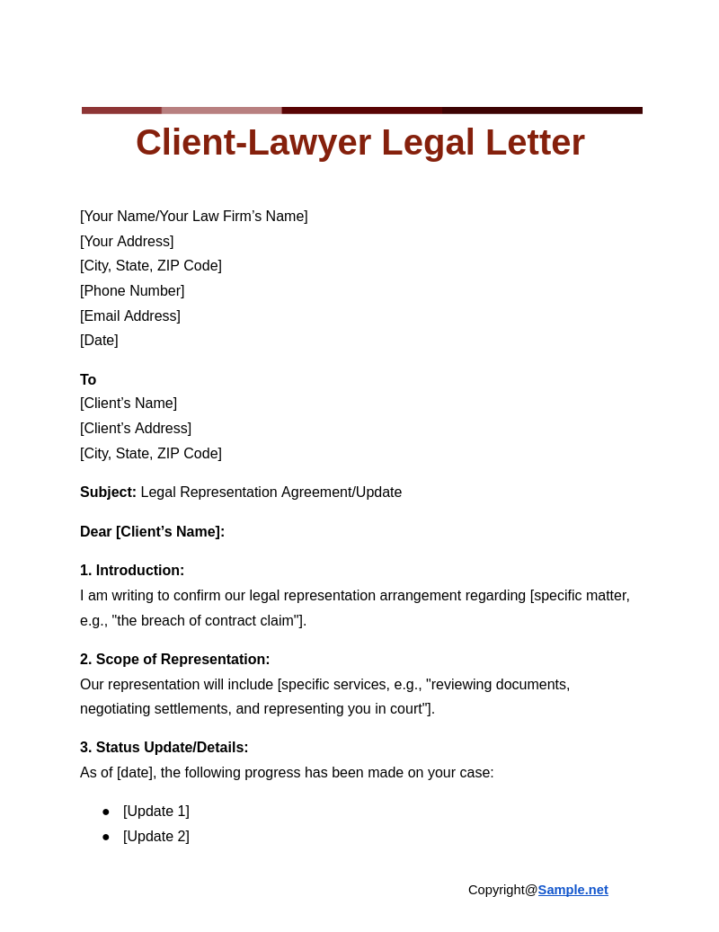 24 FREE Legal Letter Samples To Download 24 FREE Legal Letter Samples To Download