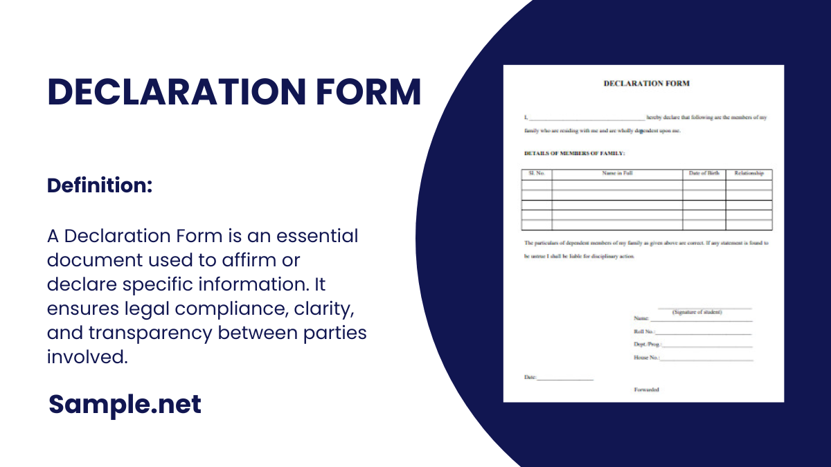 FREE 54+ Declaration Form Samples, PDF, Word FREE 54+ Declaration Form Samples, PDF, Word