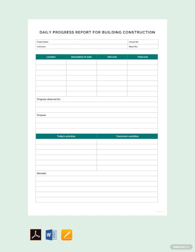 27 SAMPLE Daily Progress Report In PDF MS Word Google Docs Apple Pages